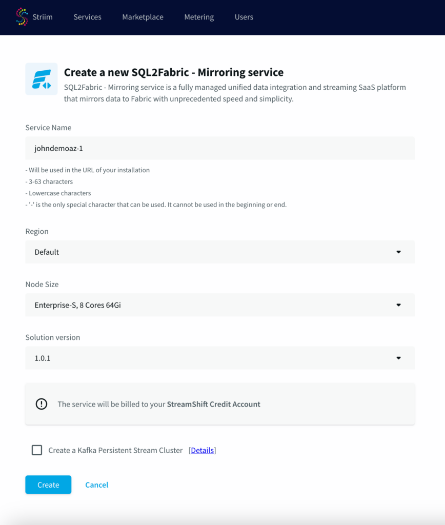 Mirroring SQL Server Database to Microsoft Fabric - Striim
